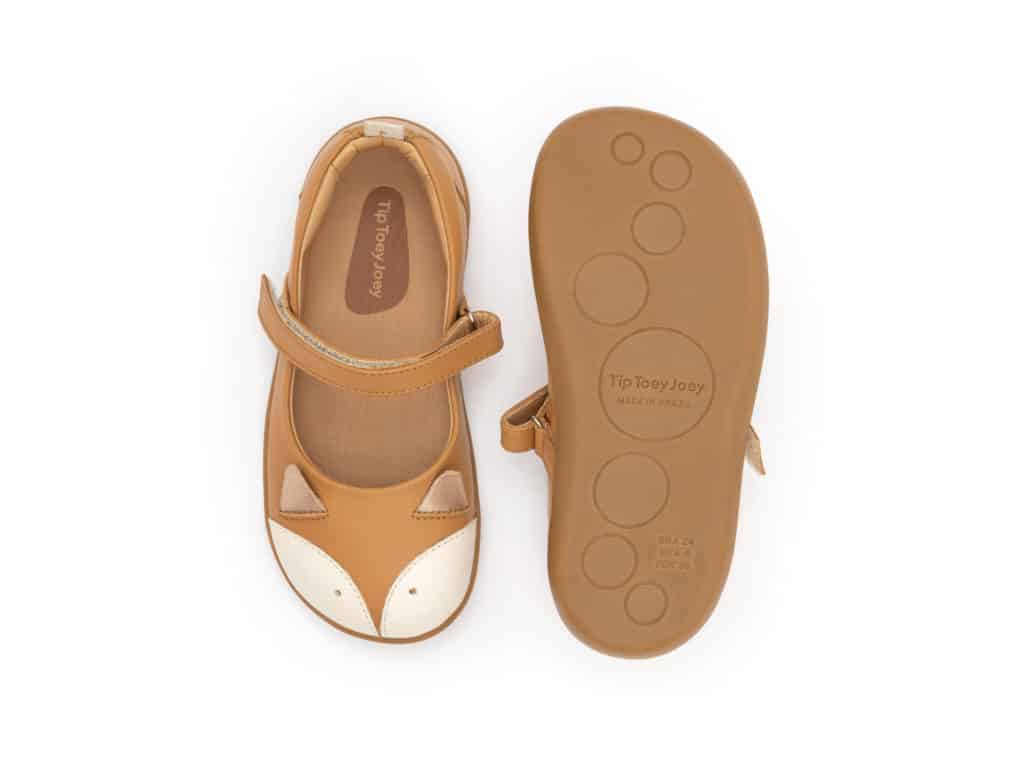 Tip Toey Joey - Fox Mary Janes / Hay and Tapioca - GoBarefoot